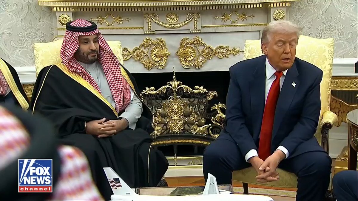 NEW: President Trump guides the Saudi Crown Prince through the White ...